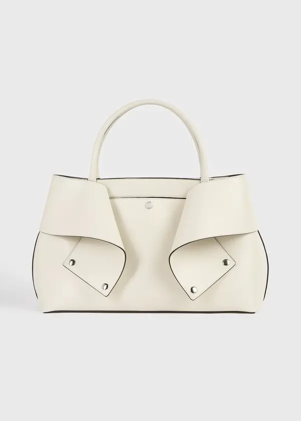 TOTEME Mercer Leather Tote Stone/red