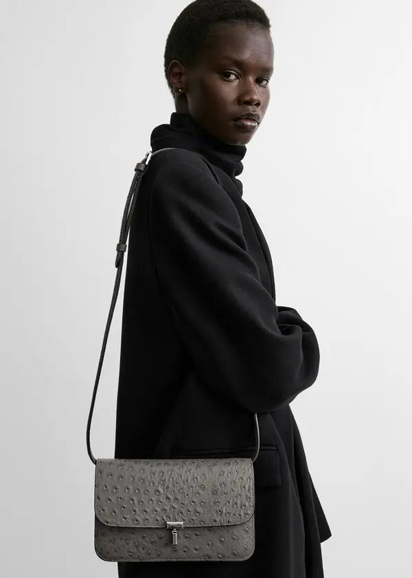 TOTEME T-lock Ostrich-embossed Crossbody