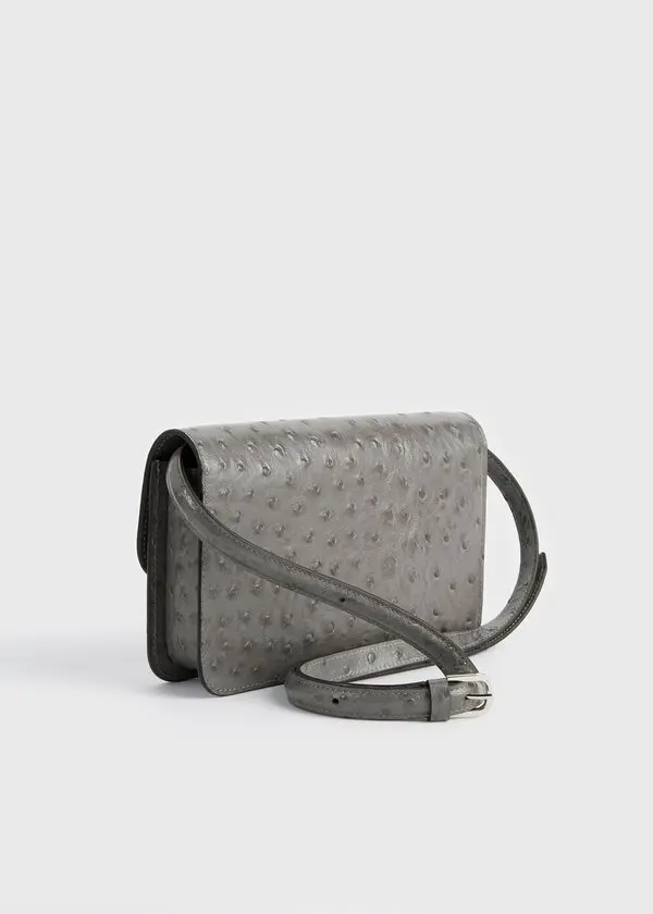TOTEME T-lock Ostrich-embossed Crossbody
