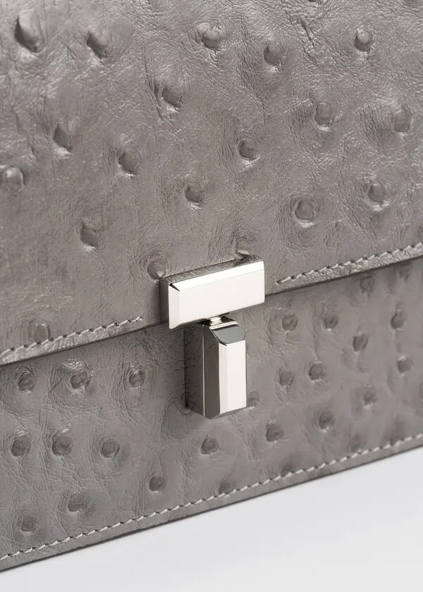 TOTEME T-lock Ostrich-embossed Crossbody