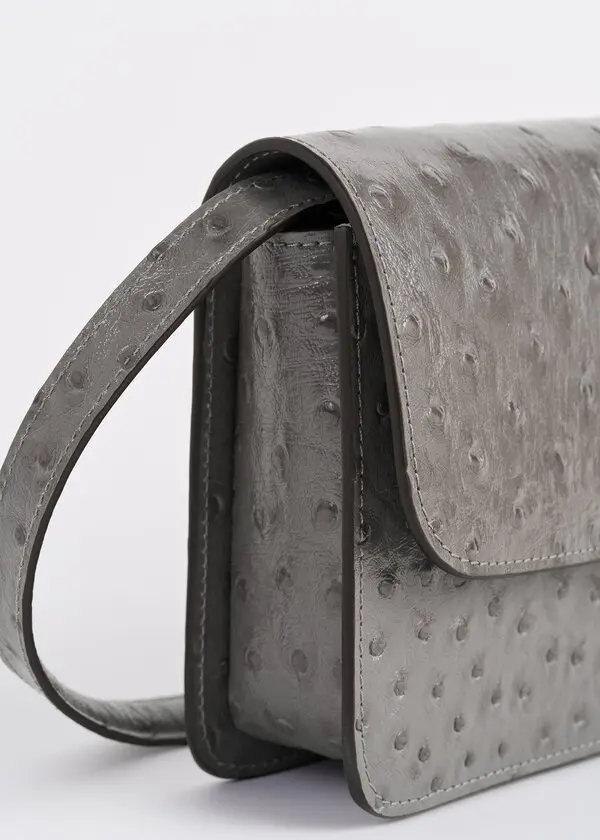 TOTEME T-lock Ostrich-embossed Crossbody