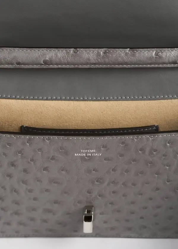 TOTEME T-lock Ostrich-embossed Crossbody