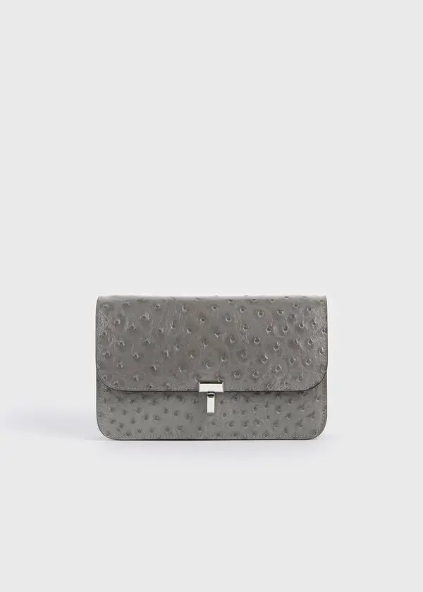 TOTEME T-lock Ostrich-embossed Crossbody