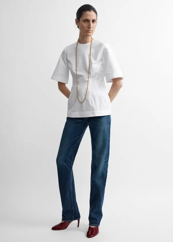 TOTEME Sculptural Cotton Top - White