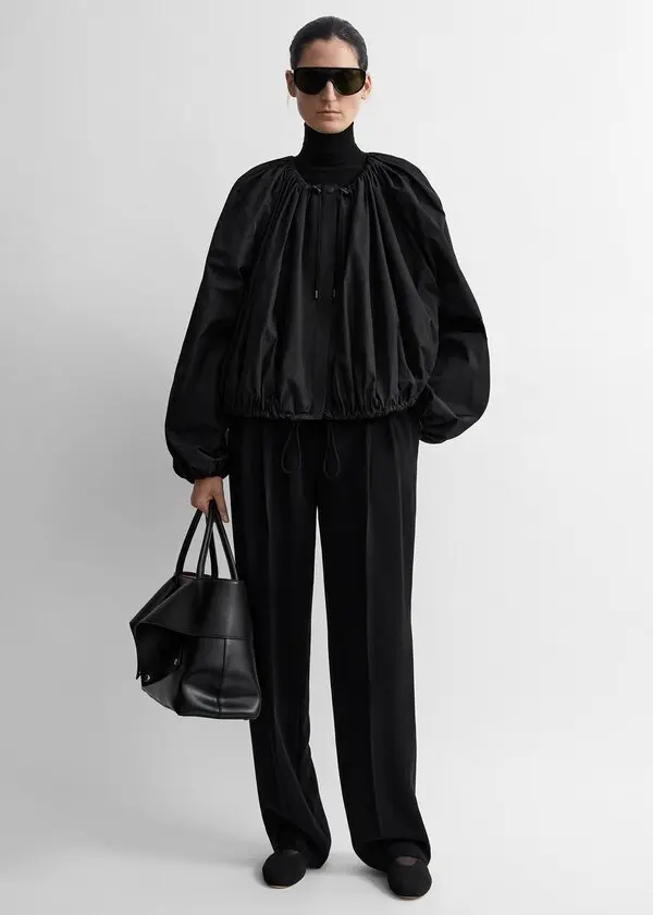 TOTEME Gathered Parachute Coat - Black
