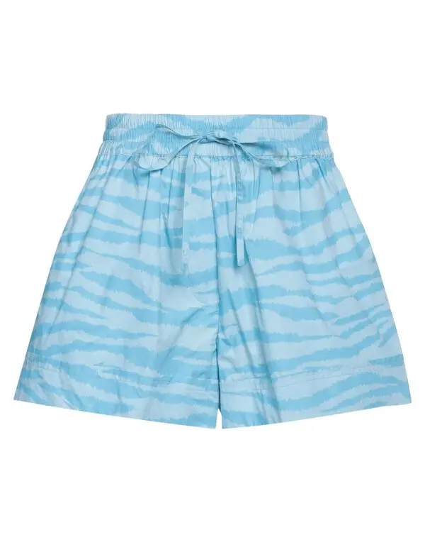 GANNI Organic Cotton Striped Bermuda Shorts
