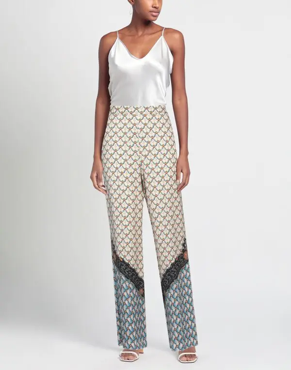 Etro Pants Ivory Size Viscose, Elastane