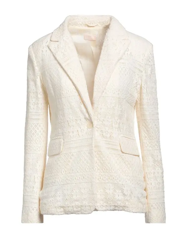 Liu Jo Jacket Ivory Size Cotton, Polyamide, Elastane