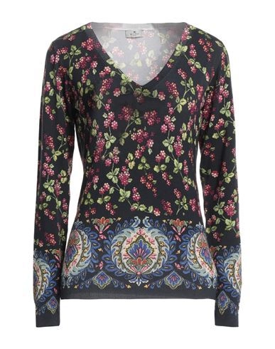 Etro Floral Print Silk Blend V-neck Sweater