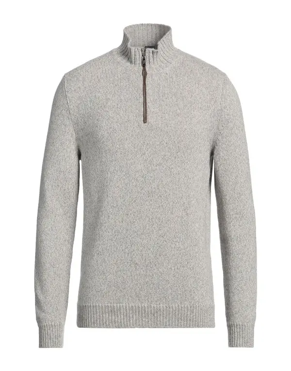 Fedeli Turtleneck Light Size Cashmere, Leather - Grey