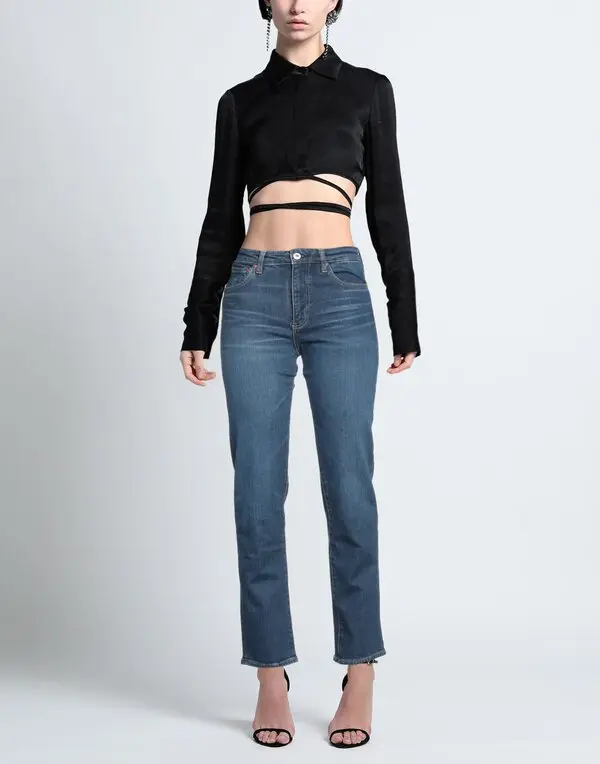 Ag Cotton Blend Straight-leg Denim Trousers