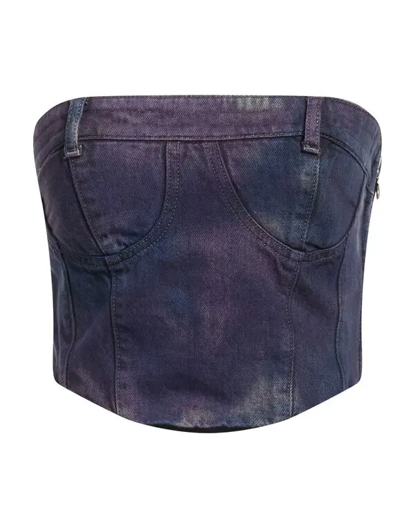 Patrizia Pepe Cotton Denim Tube Top