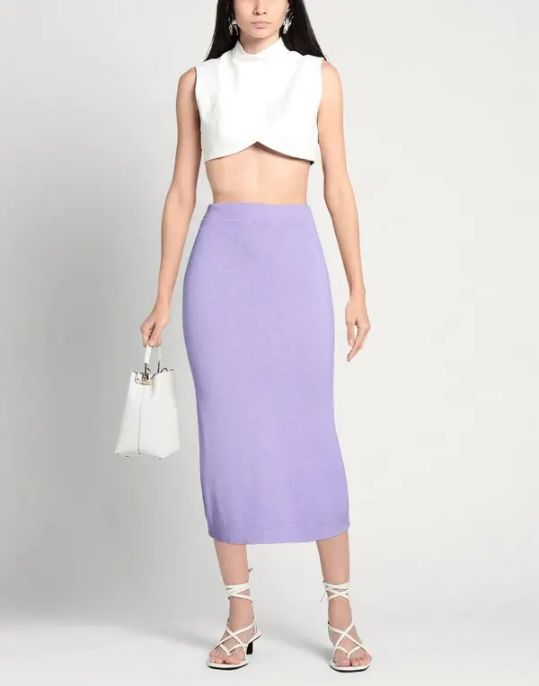 SUSY-MIX Midi Skirt Lilac Size Viscose, Polyester, Polyamide