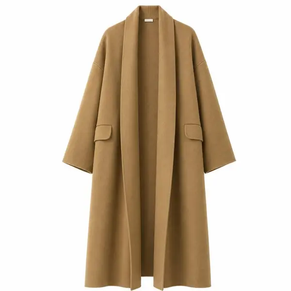 FRONT ROW SHOP Oversized Double Faced Scarf Coat