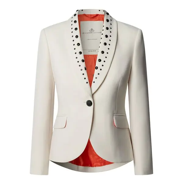 THE EXTREME COLLECTION Eleanore Studded Blazer - White