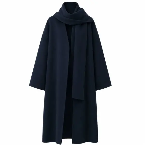 FRONT ROW SHOP Oversized Double Faced Scarf Coat