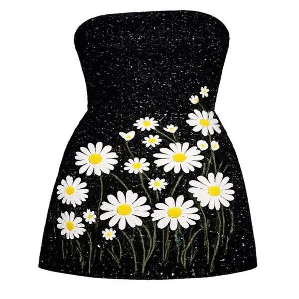 LABELFIORA Daisy Embellished Strapless Mini Dress