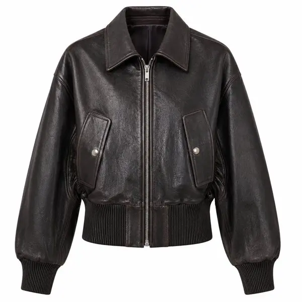 FRONT ROW SHOP Leather Bomber Jacket
