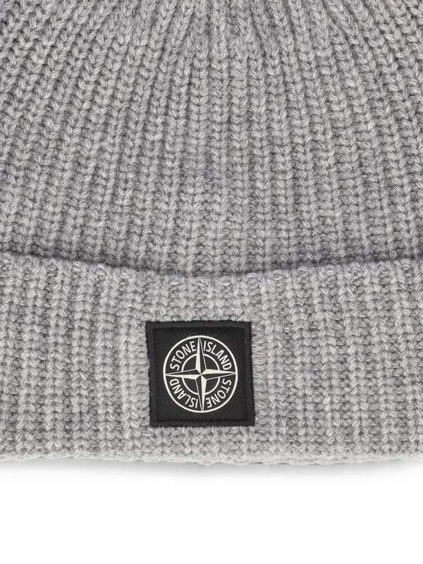 Stone Island Logo Wool Beanie