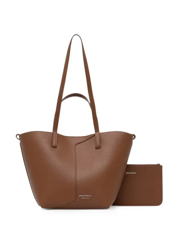 Emporio Armani Small Leather Tote Bag - Brown