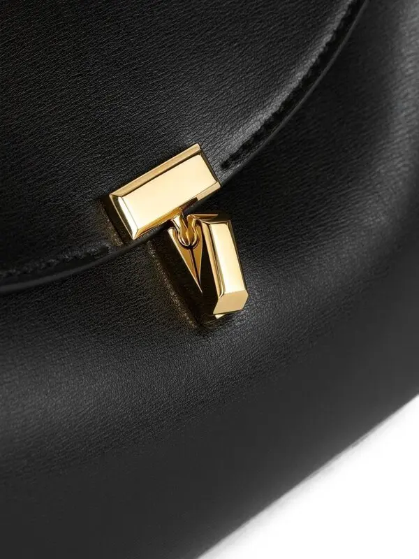 TOTEME T-lock Leather Shoulder Bag - Black