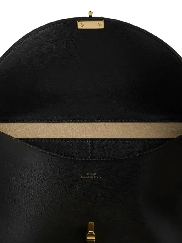 TOTEME T-lock Leather Shoulder Bag - Black