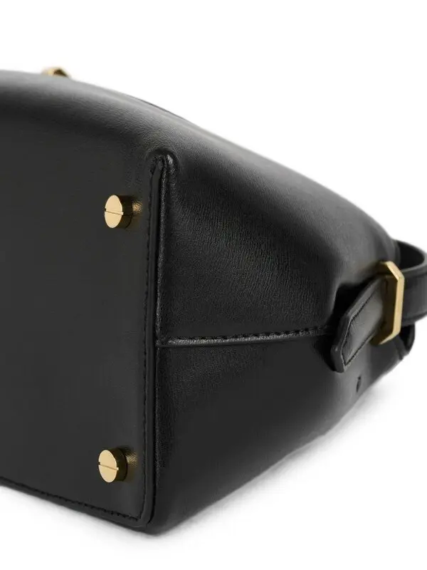 TOTEME T-lock Leather Shoulder Bag - Black