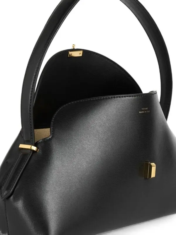 TOTEME T-lock Leather Shoulder Bag - Black
