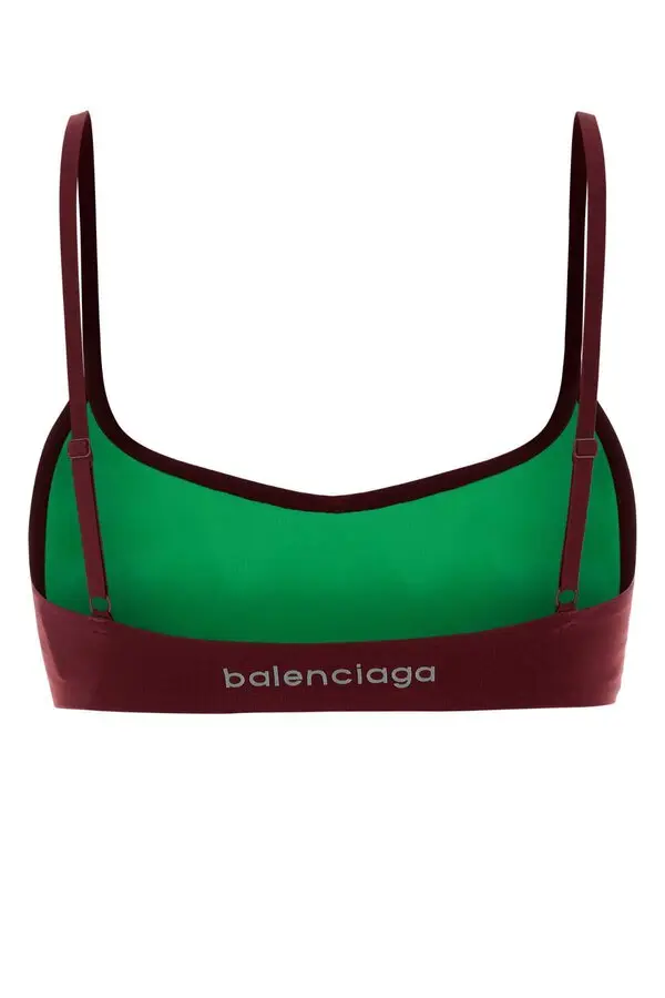 Balenciaga Burgundy Stretch Nylon Bra
