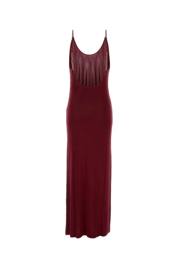 Saint Laurent Burgundy Jersey Dress