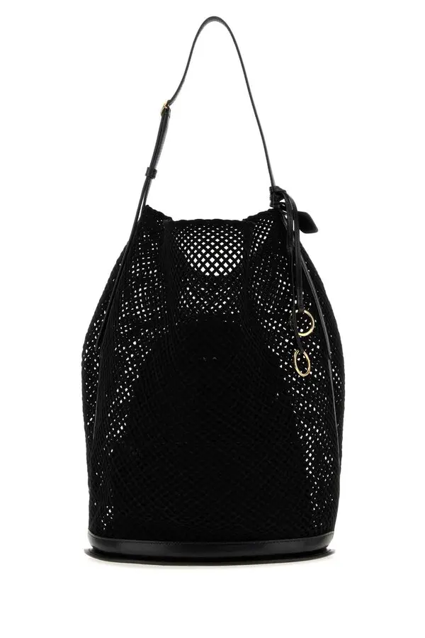 Alaïa Mesh Large Hip Bucket Bag - Black