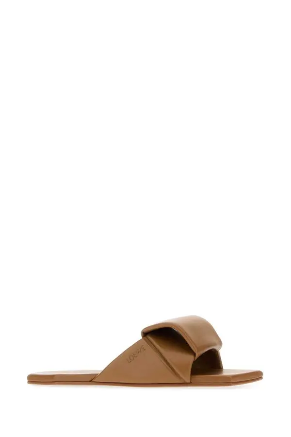 Loewe Camel Leather Origami Slippers