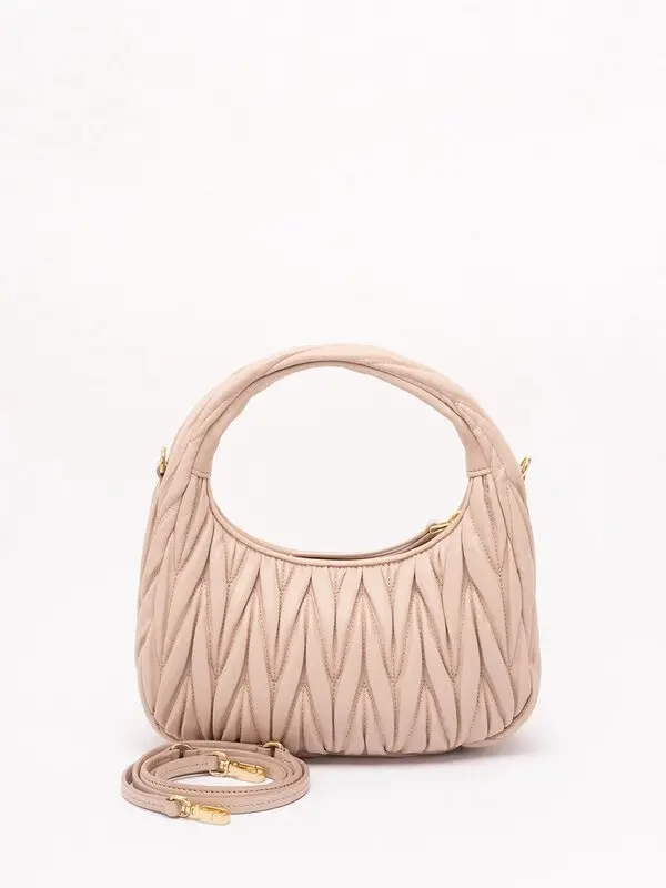 Miu Miu Wander` Matelassé Leather Hobo Bag