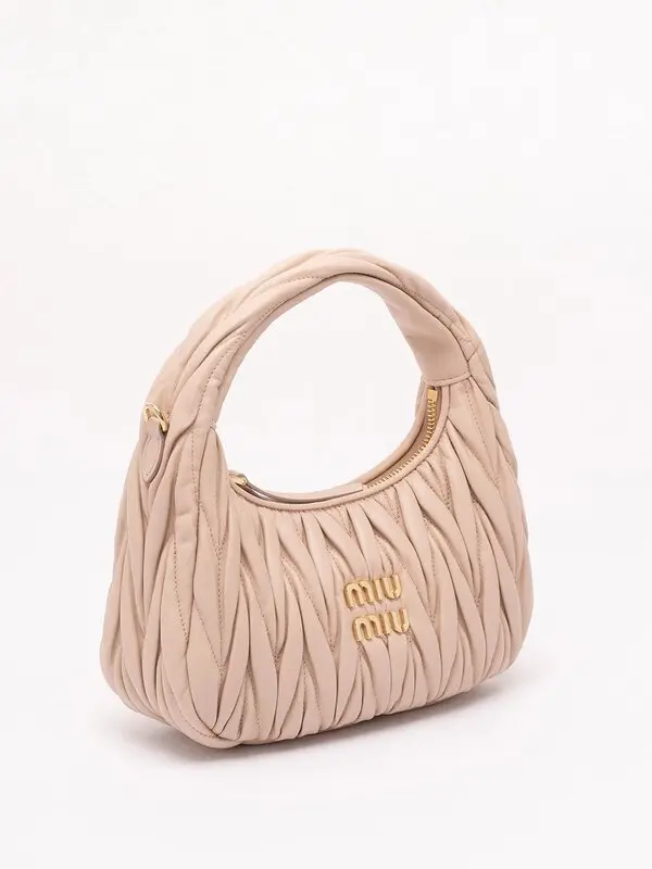 Miu Miu Wander` Matelassé Leather Hobo Bag