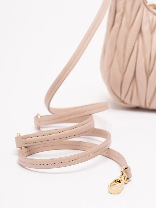 Miu Miu Wander` Matelassé Leather Hobo Bag