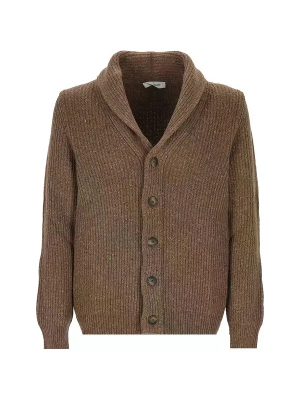 GRAN SASSO Ribbed Shawl-collar Cardigan