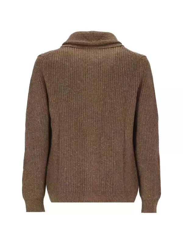 GRAN SASSO Ribbed Shawl-collar Cardigan