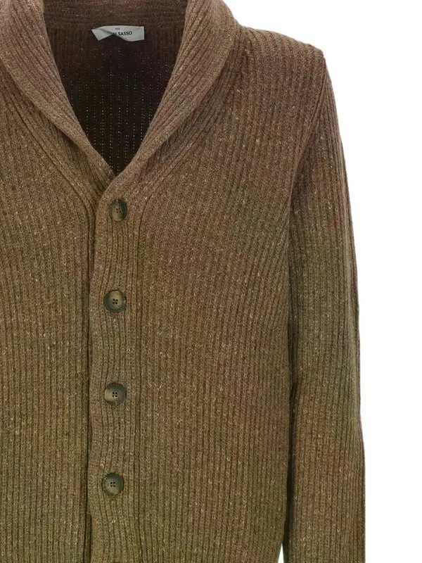 GRAN SASSO Ribbed Shawl-collar Cardigan