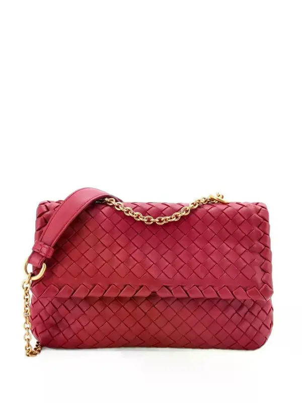 Bottega Veneta Olimpia Intrecciato Nappa Small Crossbody Bag - Pink