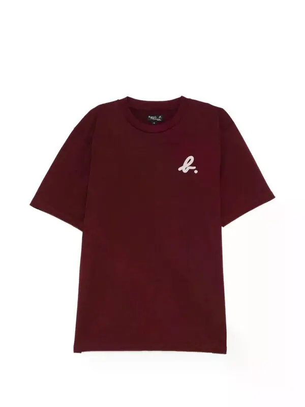 AGNES B. Logo-embroidered T-shirt - Red