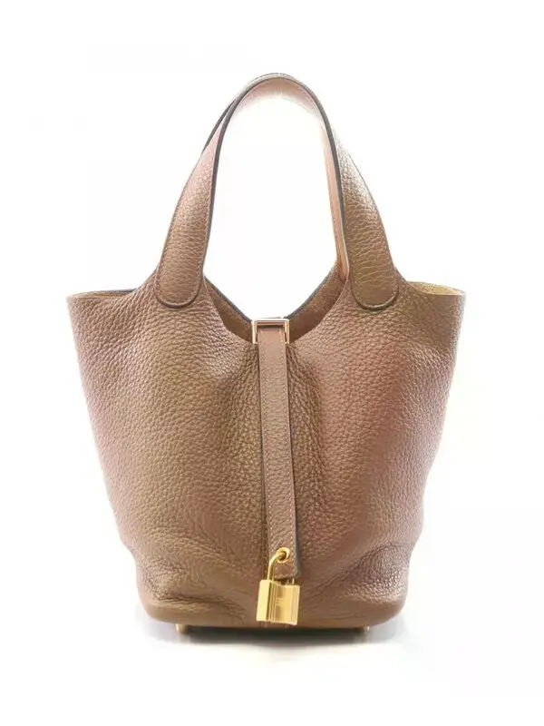 Hermès Clemence And Swift Picotin Lock 18 Eclat Handbag - Brown