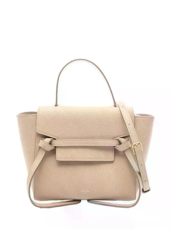 Celine 2010-2026 Nano Grained Calfskin Belt Bag Satchel - Neutrals