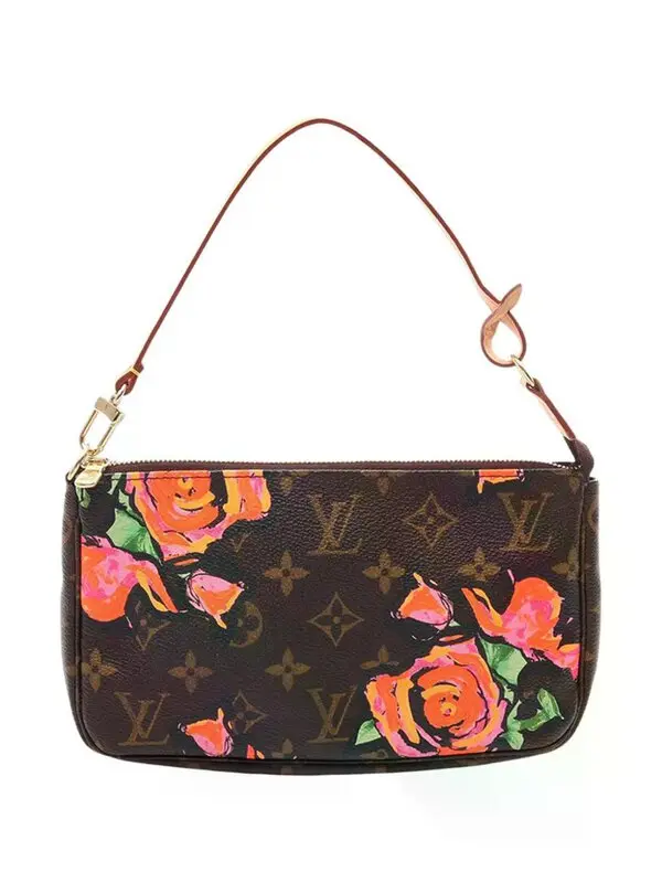 LOUIS VUITTON 2008 Stephen Sprouse Monogram Roses Pochette Accessoires Shoulder Bag
