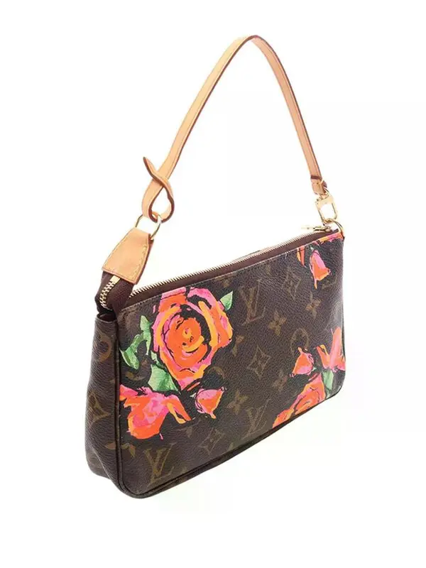 LOUIS VUITTON 2008 Stephen Sprouse Monogram Roses Pochette Accessoires Shoulder Bag