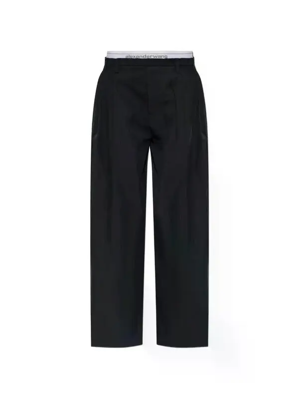 Alexander Wang Logo-waistband Pleated Trousers