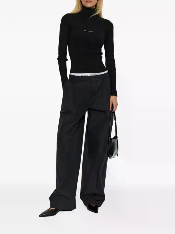 Alexander Wang Logo-waistband Pleated Trousers
