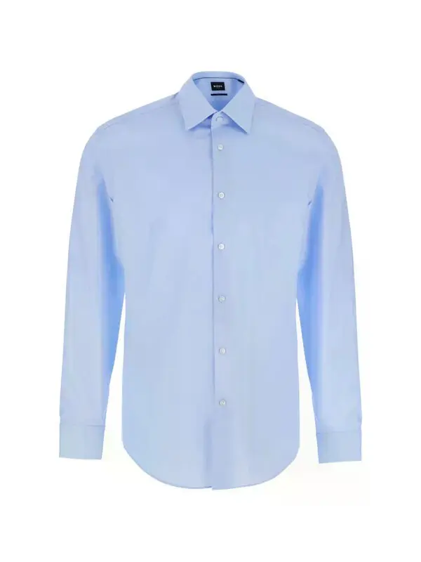 BOSS Hank One Slim-fit Dress Shirt In Wrinkle-free Poplin - Blue