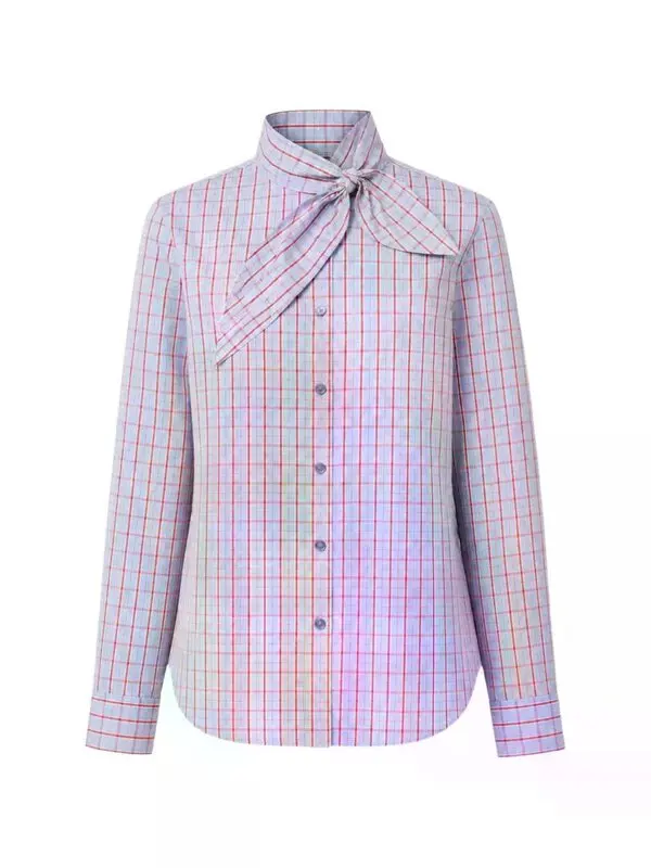 Essentiel Antwerp Check-pattern Pussy-bow Shirt