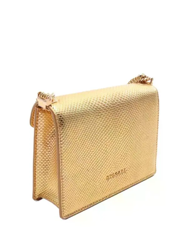 BVLGARI 2010-2026 Lizard Embossed Leather Serpenti Crossbody Bag