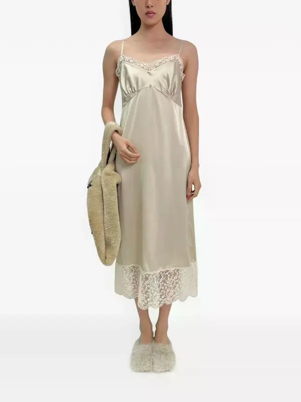 Simone Rocha Lace-trim Slip Midi Dress
